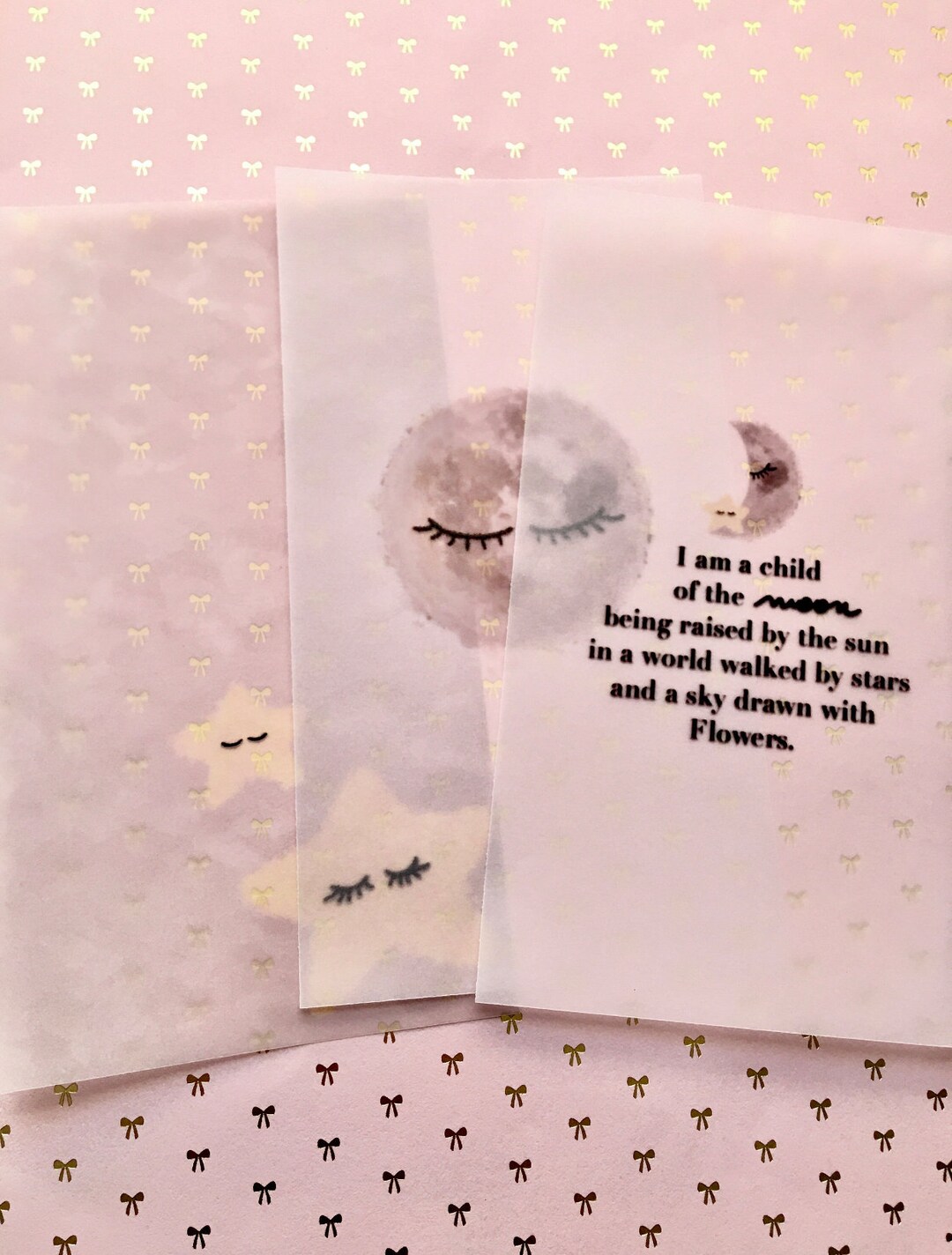 Moon Theme Vellum Inserts - Etsy