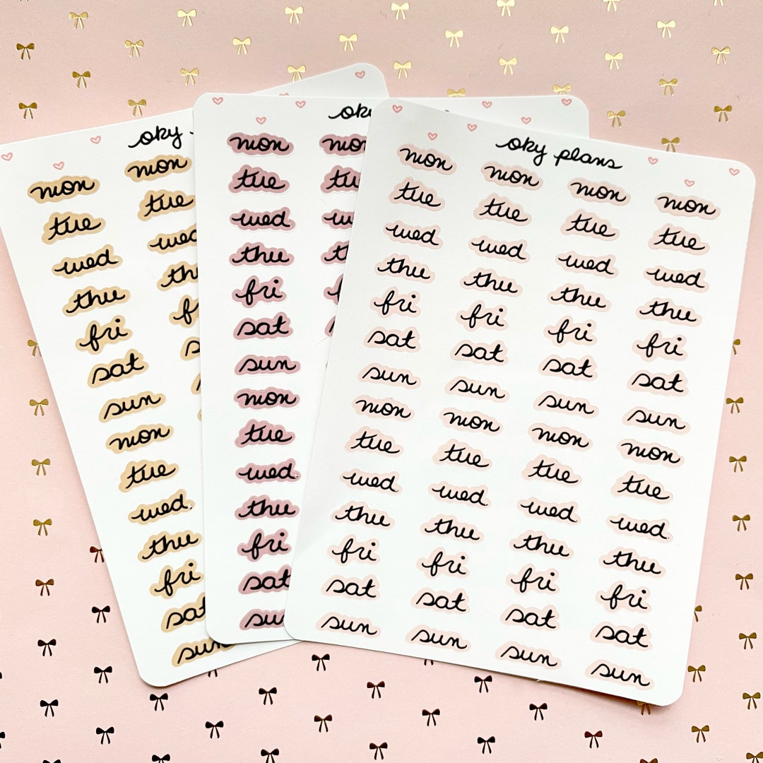 Days of the Week Stickers #3 - Etsy