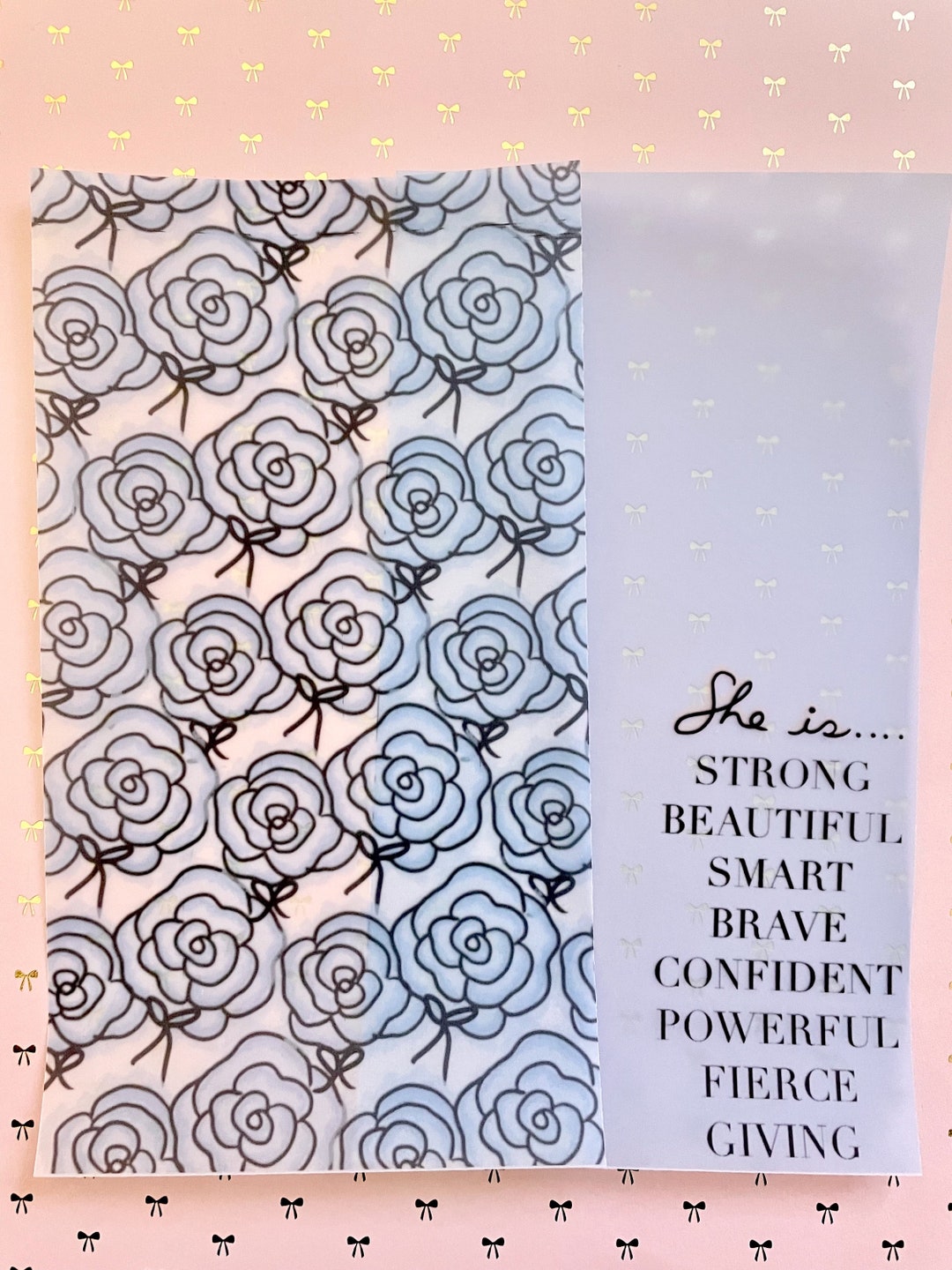 Blue Rosette Vellum Inserts - Etsy