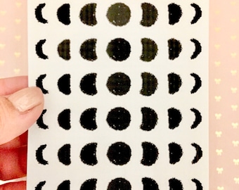 Moon Phase, Moon Tracker, Printable Planner Stickers, Bullet Journal ...