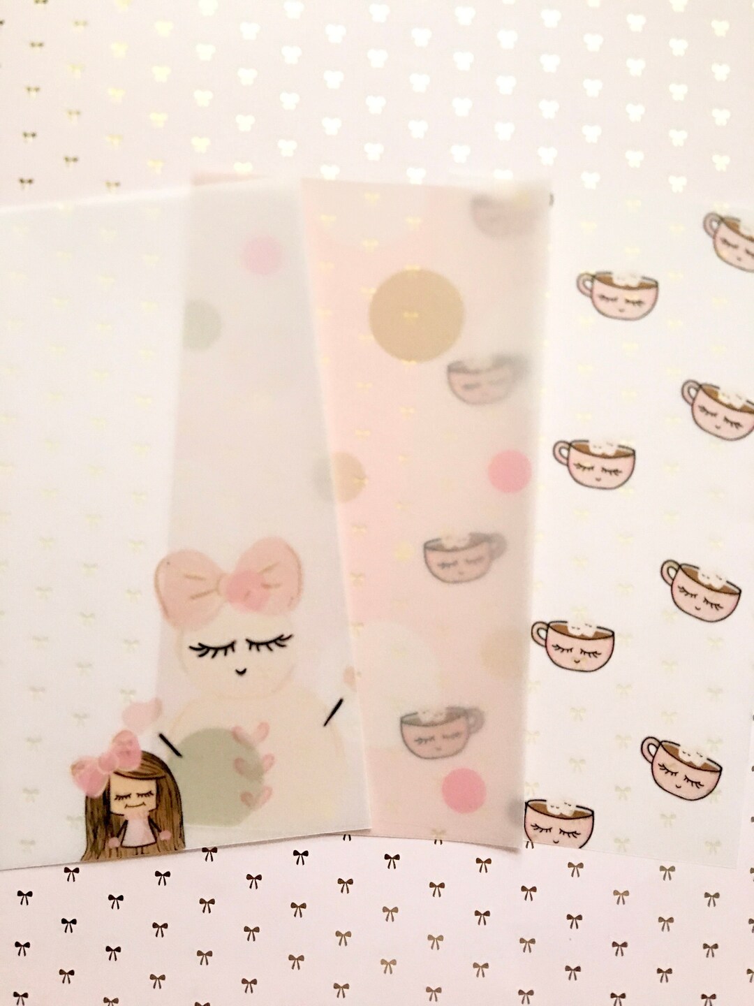 Pink Christmas Theme Vellum Inserts - Etsy