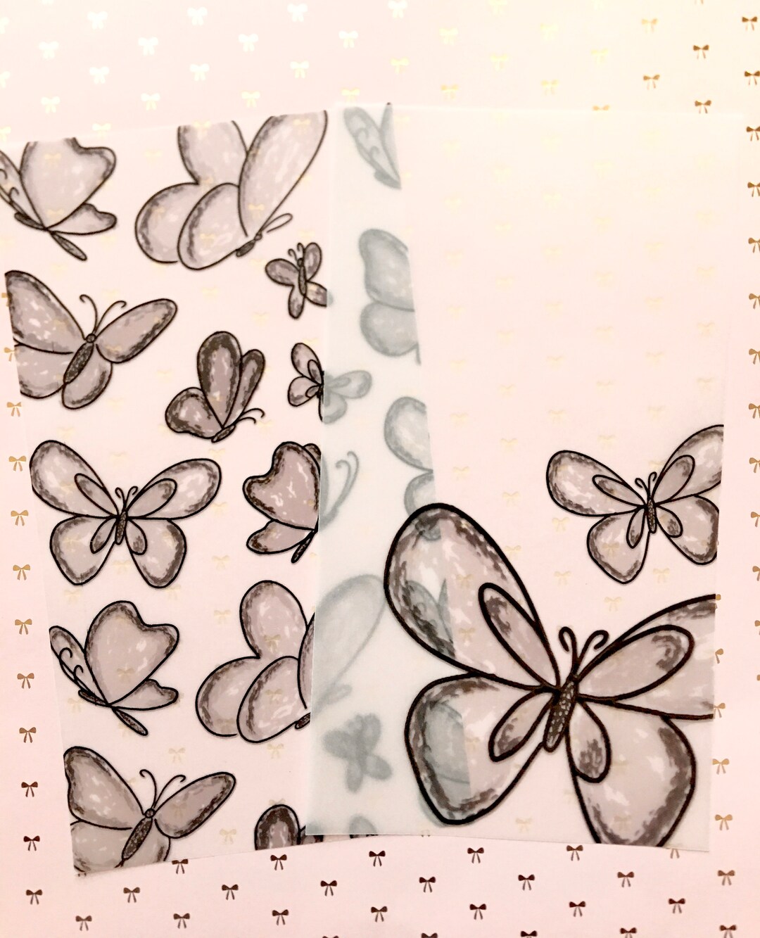Charcoal Butterfly Vellum Inserts - Etsy