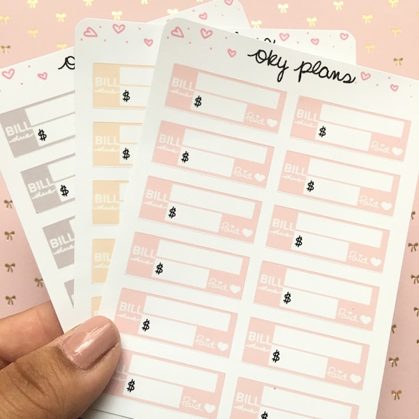 Bills Due Stickers - Etsy