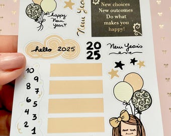New Year 2025 Stickers | Matte Vinyl Journal / Planner Stickers - Happy ...