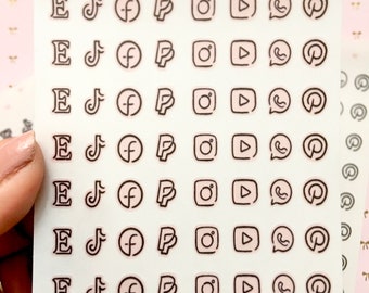 Social Media Icon Printable Planner Stickers, Erin Condren Planner ...