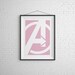 Avengers Symbol - Digital Download - Poster - Light Pink - A1 A2 A3 A4 ...