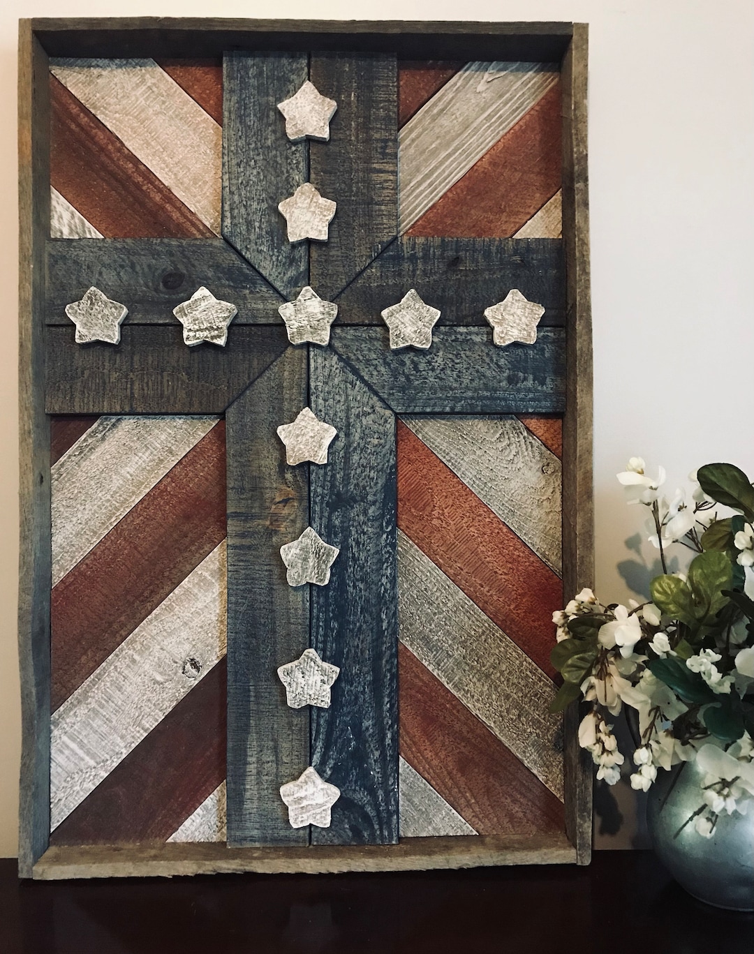 Large Patriotic Wooden Cross - Etsy