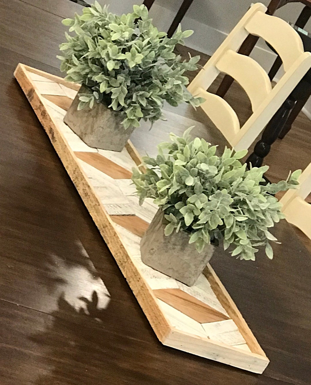 Rustic Wooden Tray, Large Table Centerpiece, Geometric Wood Art - Etsy