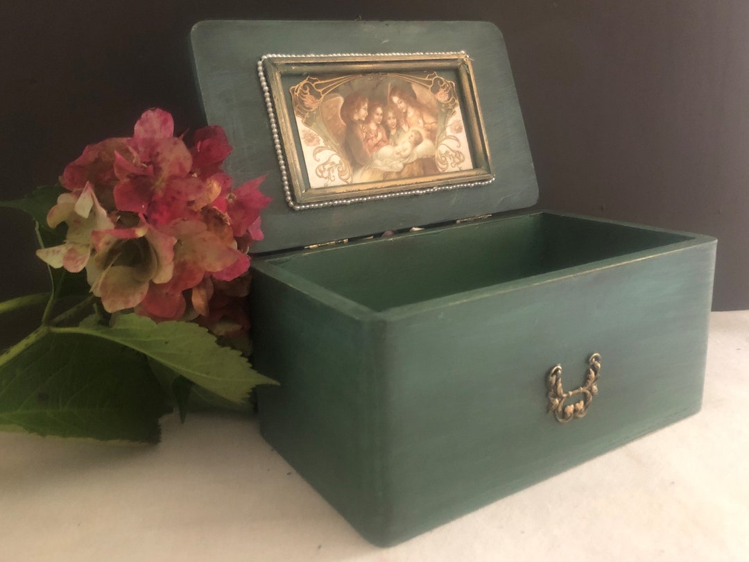 Hand Made Wooden Box Decorated and Hand Painted in Antique Style ...
