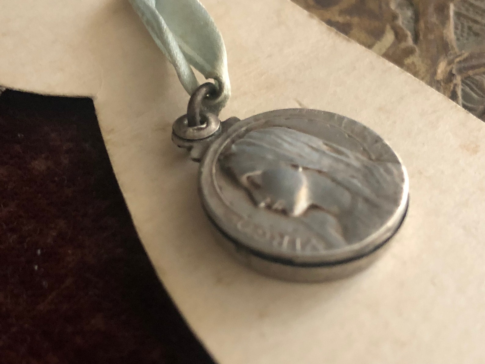 Religious Antique French Catholic Slider Locket Medal Shrine Pendant ...