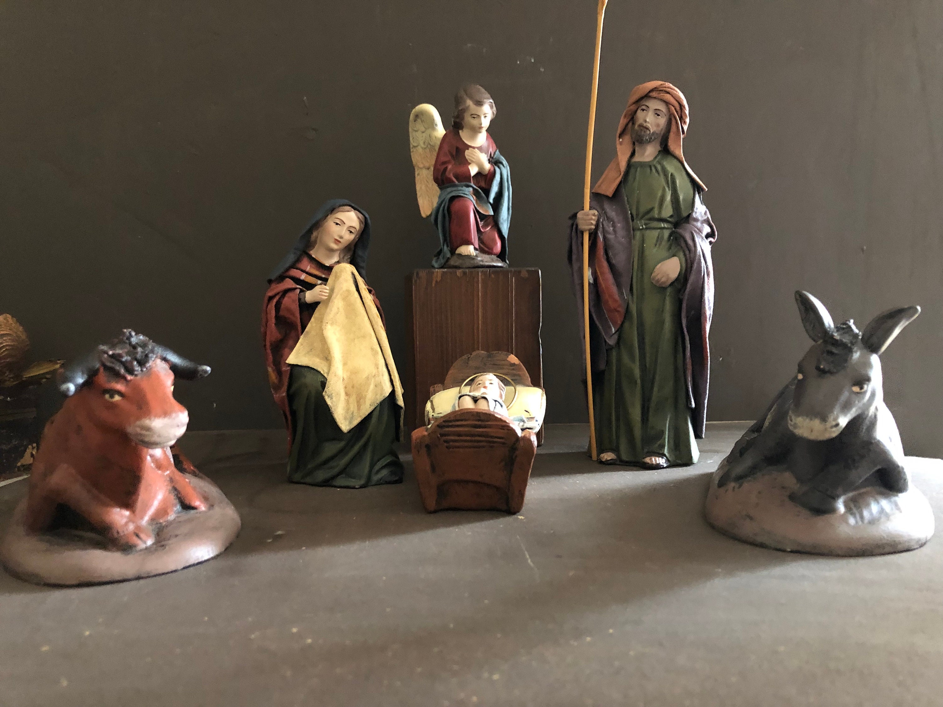 Antique Terracotta Nativity Scene, Christmas Nativity Scene, Religious ...