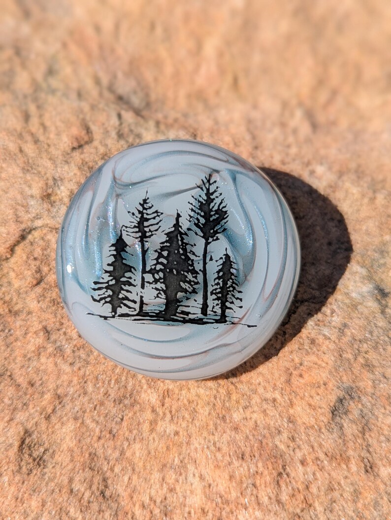 Hand Blown Glass Magnet, Black Forest Decal Made in USA - Etsy