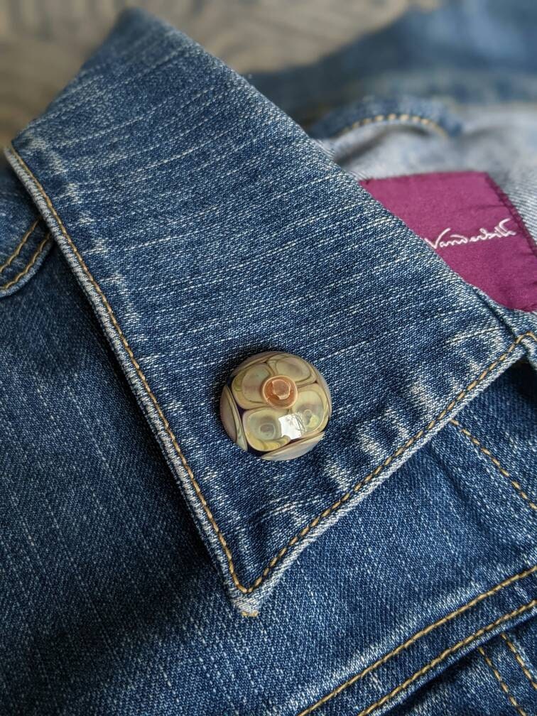 Floral Glass Pin, Dot Stack Glass Pin, Glass Jewelry, Glass Hat Pin ...