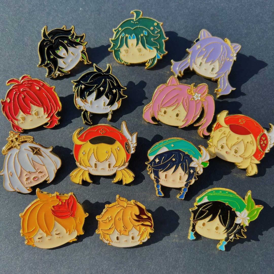 Genshin Impact Enamel Pin Genshin Impact Chibi Pins Genshin - Etsy
