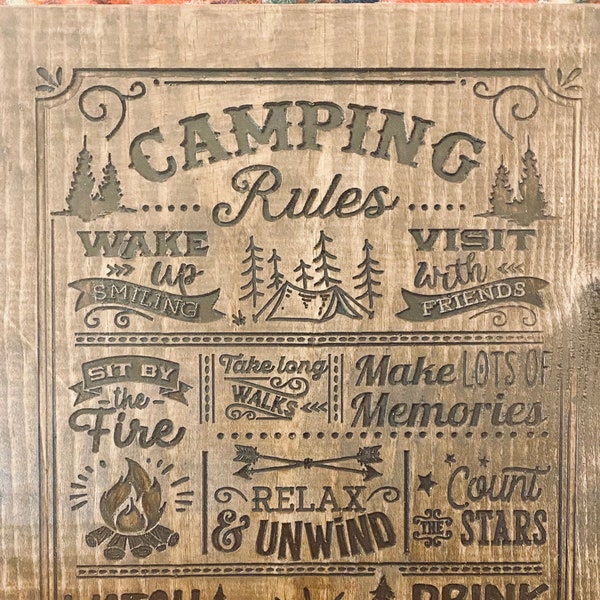 Camping Rules - Etsy