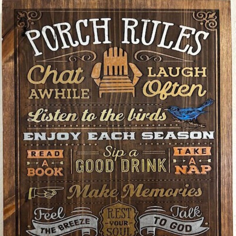 Porch Rules Sign - Etsy