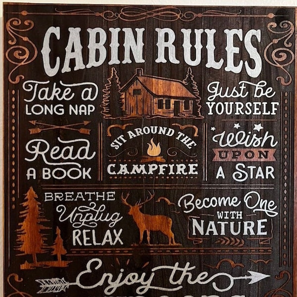 Cabin Rules - Etsy