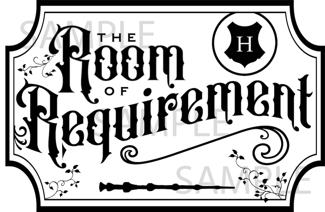 The room of Requirement Sign Art Files Jpg Dxf - Etsy