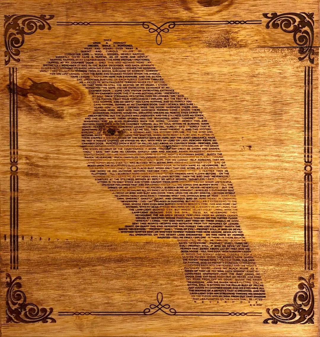 Edgar Allen Poe Raven Poem Sign - Etsy