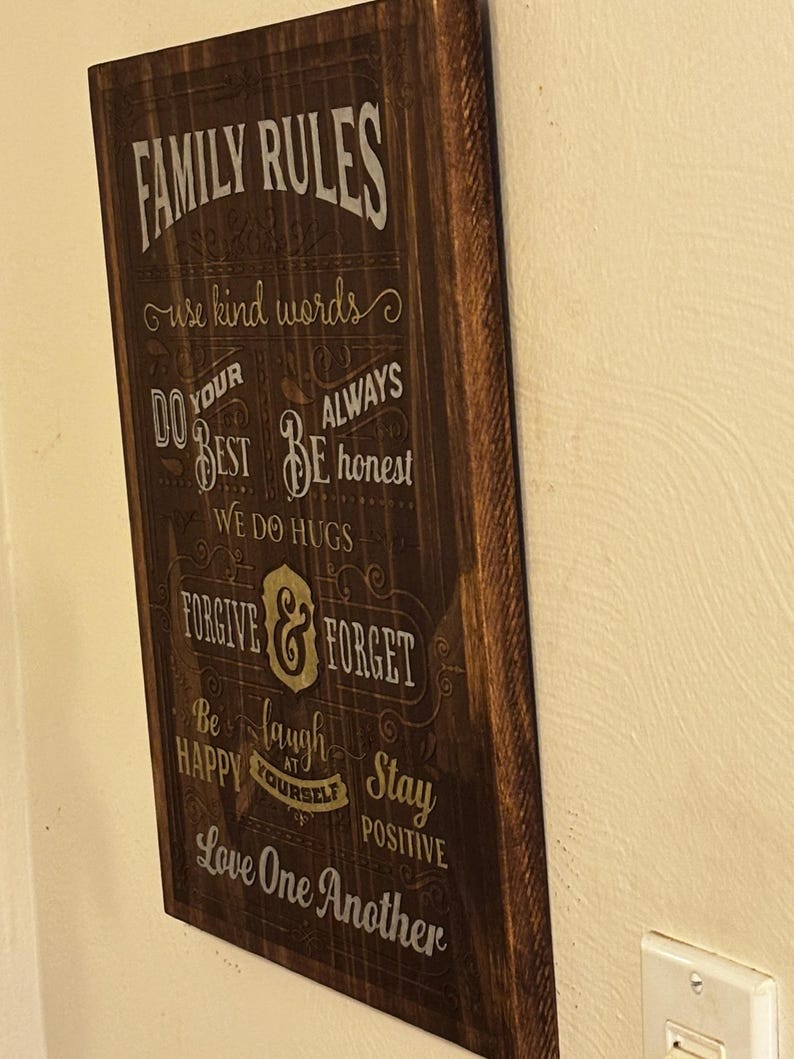 Family Rules Sign - Etsy
