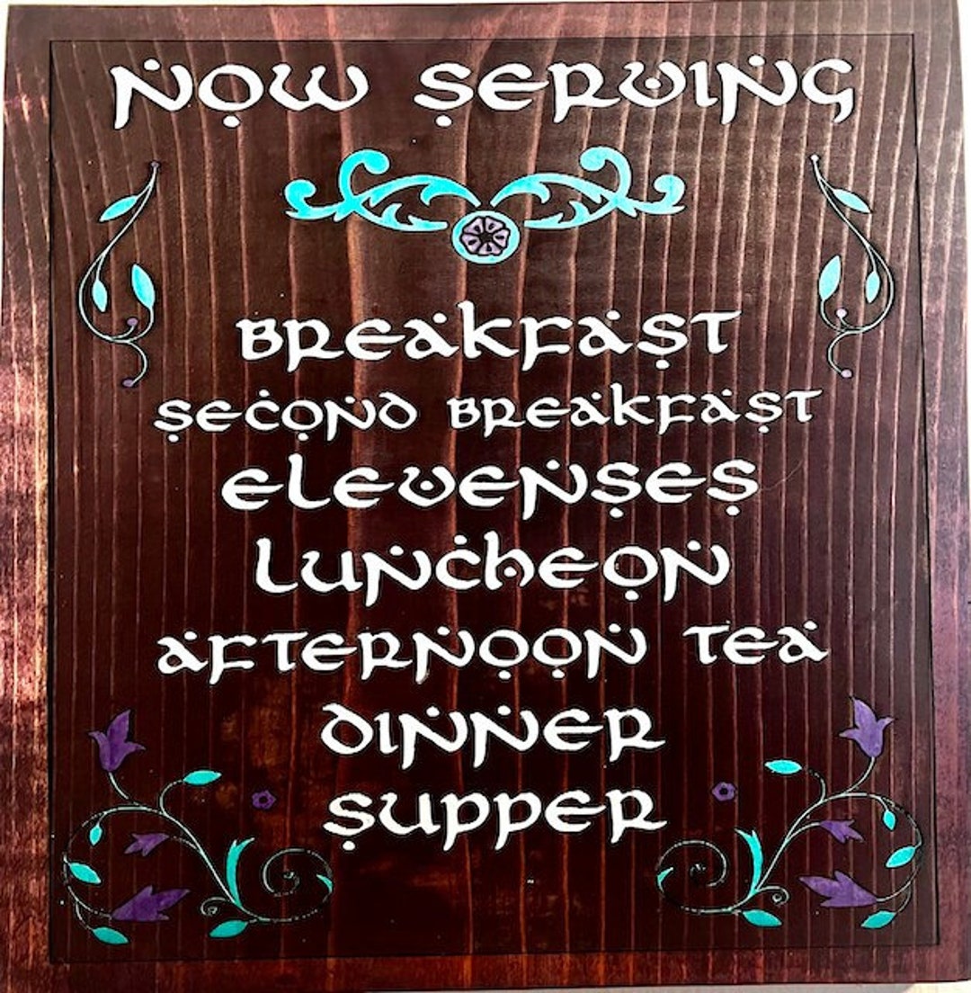 Shire- Now Serving Second Breakfast Sign - Etsy