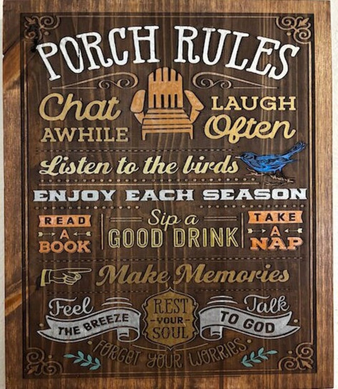 Porch Rules Sign - Etsy
