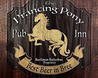 Welcome to the Prancing Pony Tavern & Inn Wood Engraved Sign - Etsy