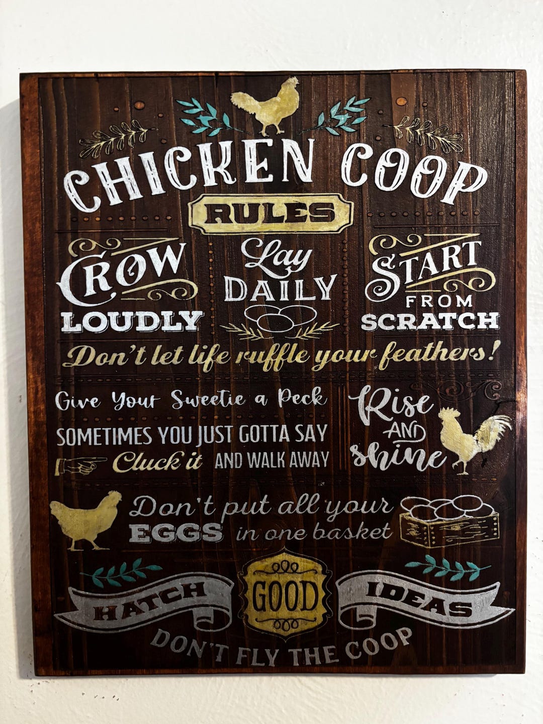 Chicken Coop Rules Sign - Etsy