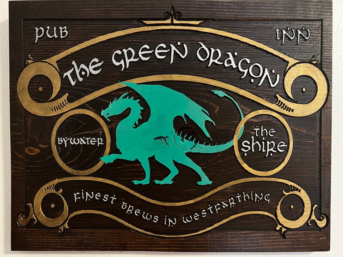 Green Dragon Pub/inn Sign - Etsy