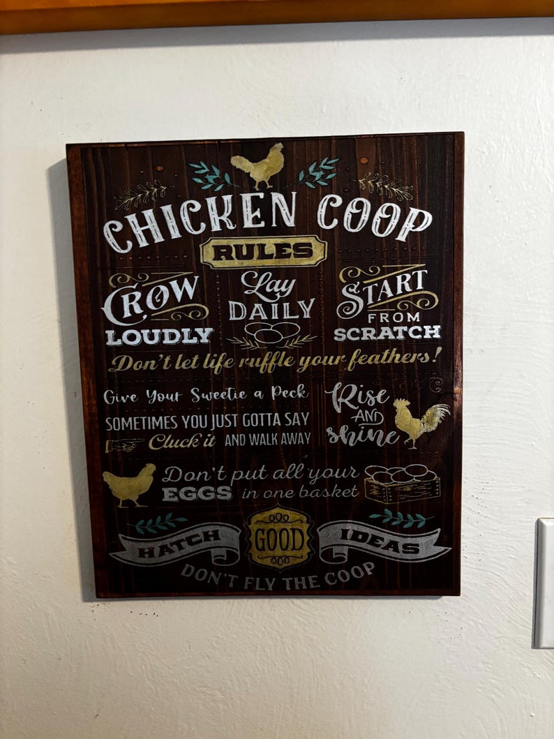 Chicken Coop Rules Sign - Etsy