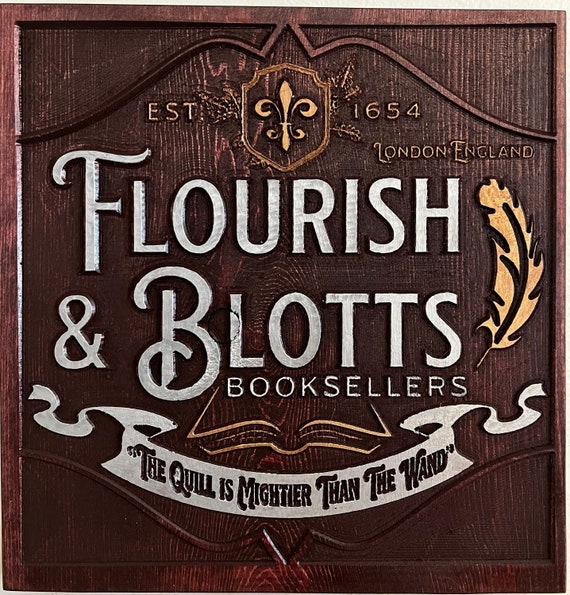 Magical Bookstore Sign Wizardly Fan Art - Etsy