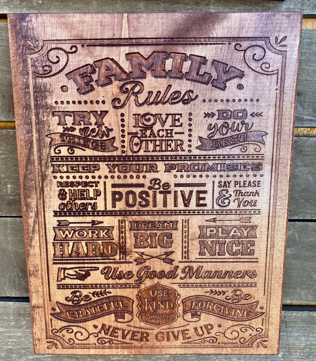 Family Rules Sign - Etsy