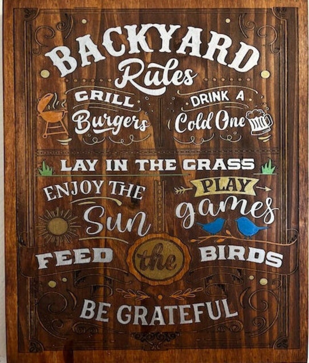 Backyard Rules Sign - Etsy