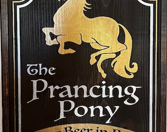 Welcome to the Prancing Pony Tavern & Inn Wood Engraved Sign - Etsy