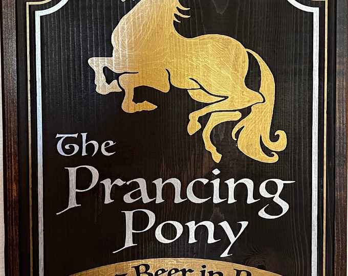 Prancing Pony Bar Sign Lord of the Rings Movie Poster Print Middle ...