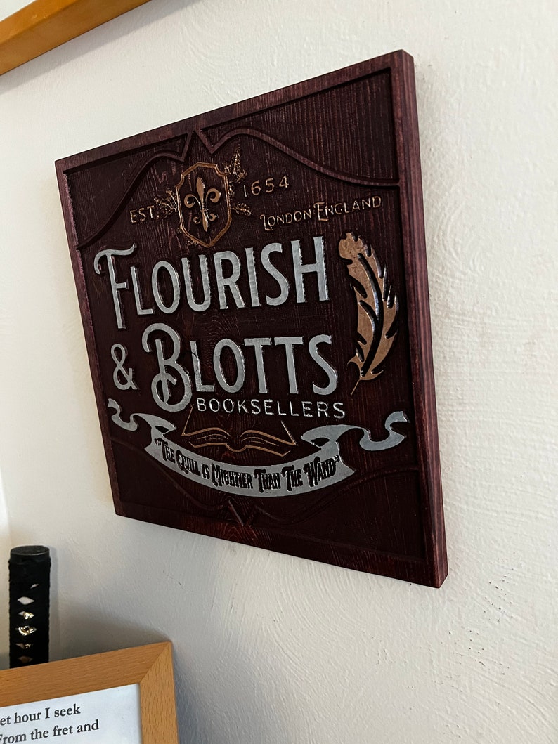 Magical Bookstore Sign Wizardly Fan Art - Etsy