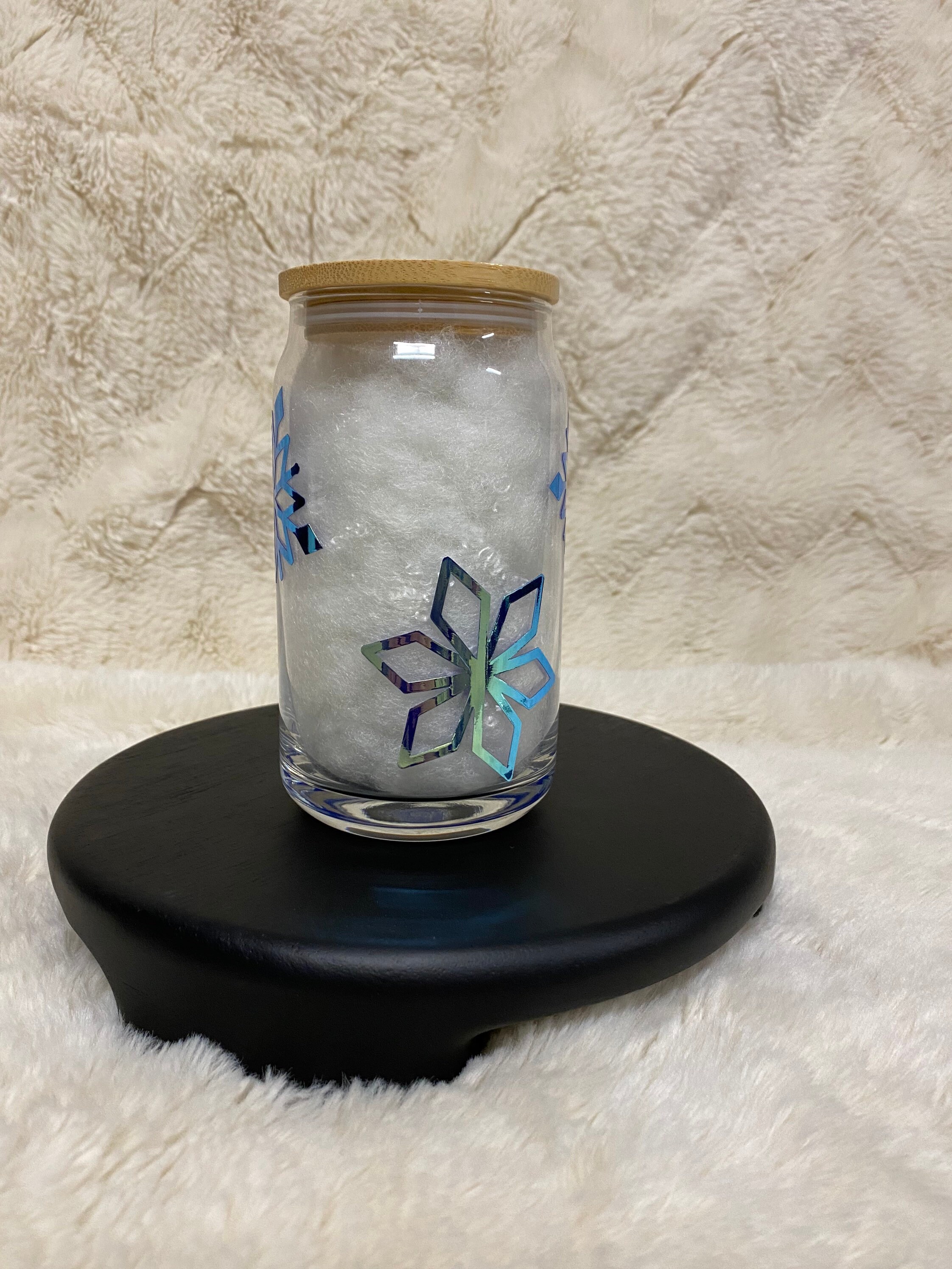 Snowflake Glass Beer Can Cup - Etsy