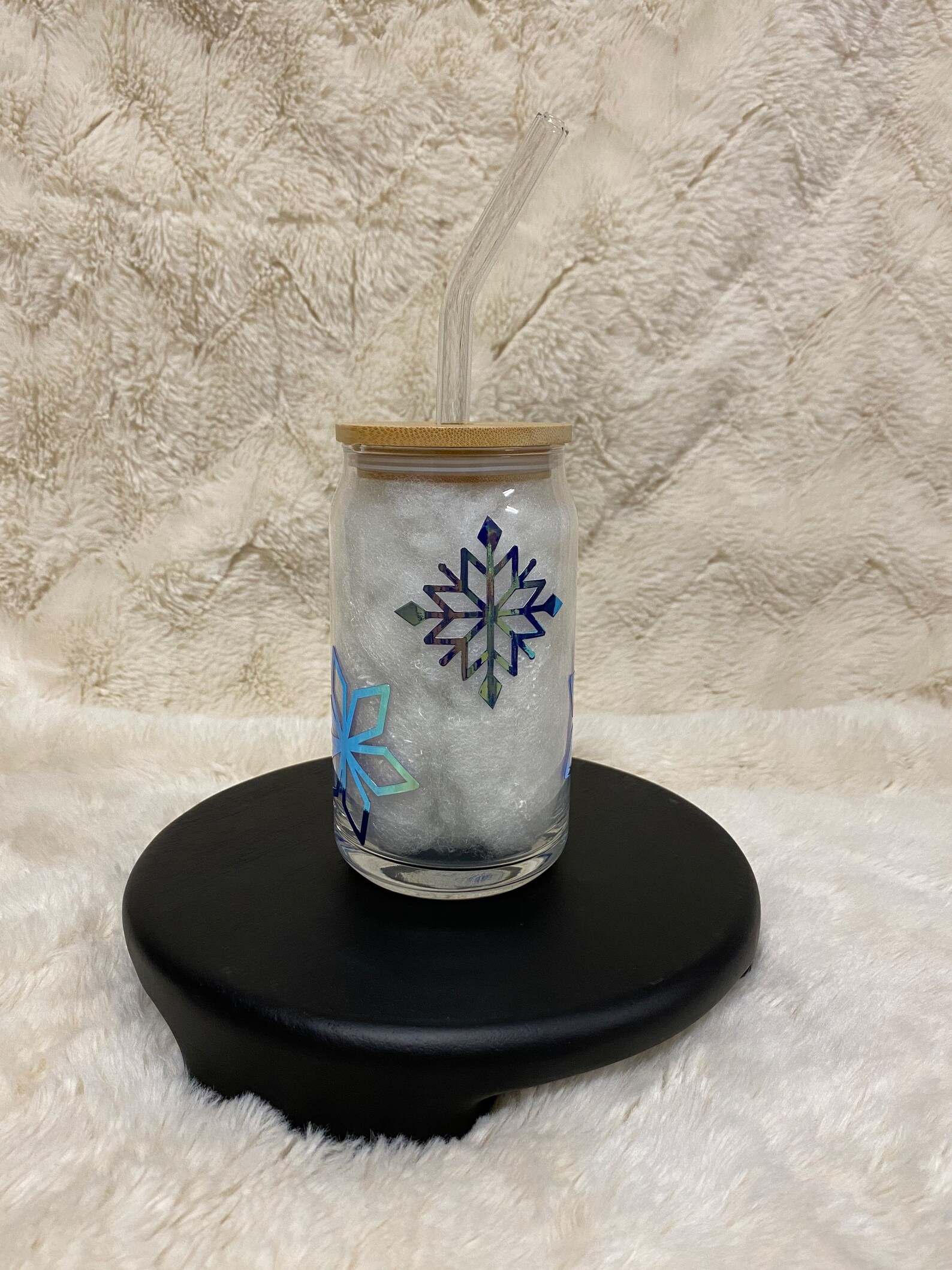 Snowflake Glass Beer Can Cup - Etsy