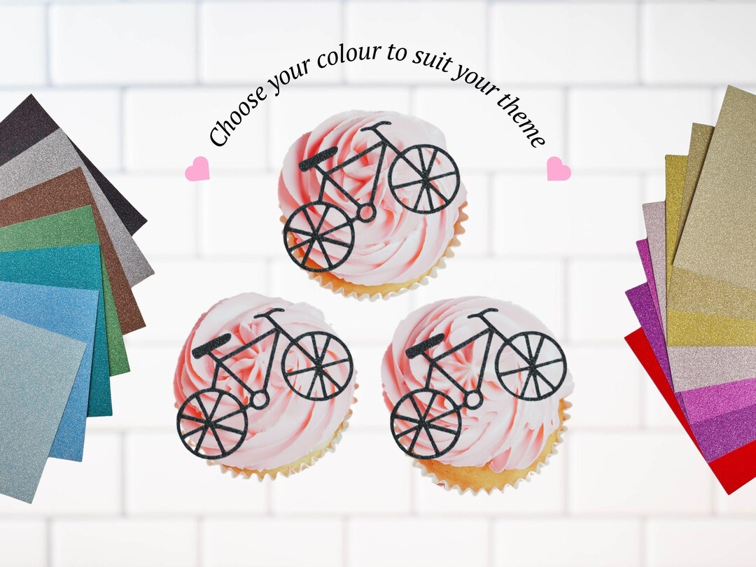 Bike Cupcake Toppers, Cyclist, Biker, Bike Lover, Birthday Cupcake ...