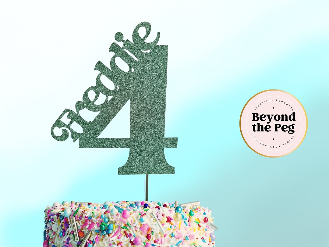 Personalised 4th Birthday Cake Topper Four Years Old - Etsy