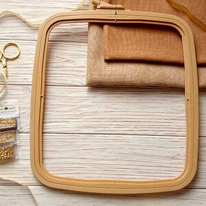 Embroidery Hoop, Beige Square Cross Stitch Hoop, Nurge Needlecraft Hoop ...