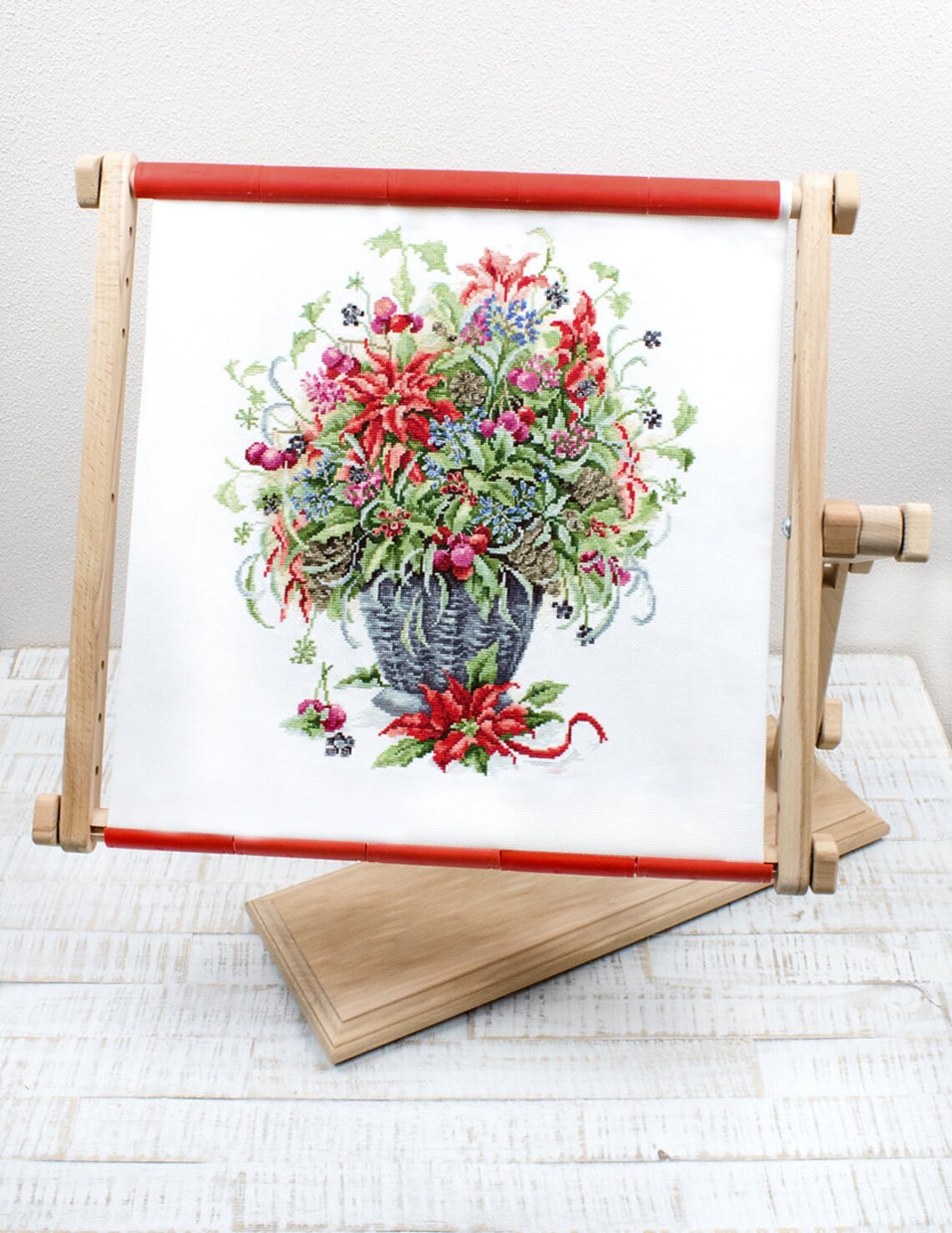 Cross Stitch Frame Stand Luca-s - Universal Wooden Embroidery Stand ...