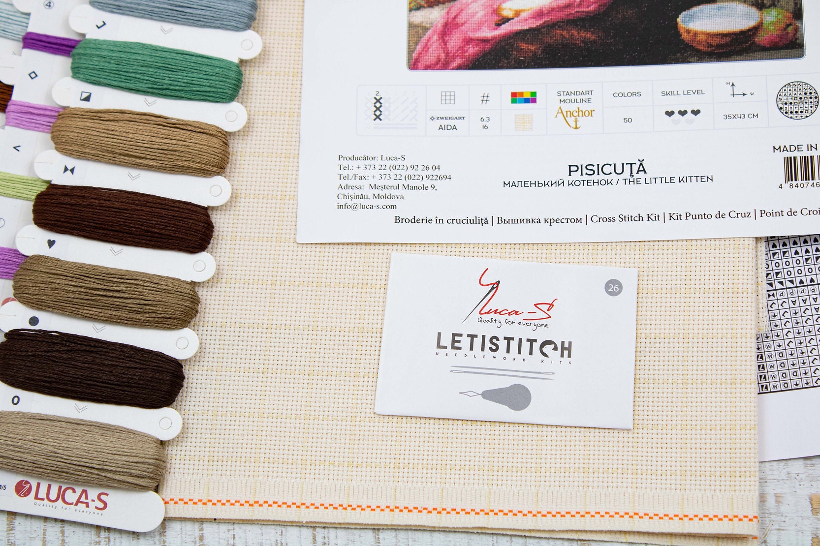 Cross Stitch Kit Luca-s the Little Kitten B538 - Etsy