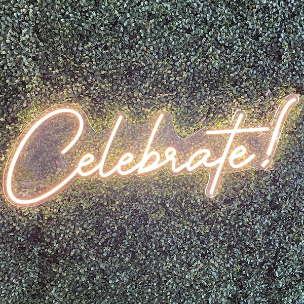 Celebrate Neon Sign - Etsy
