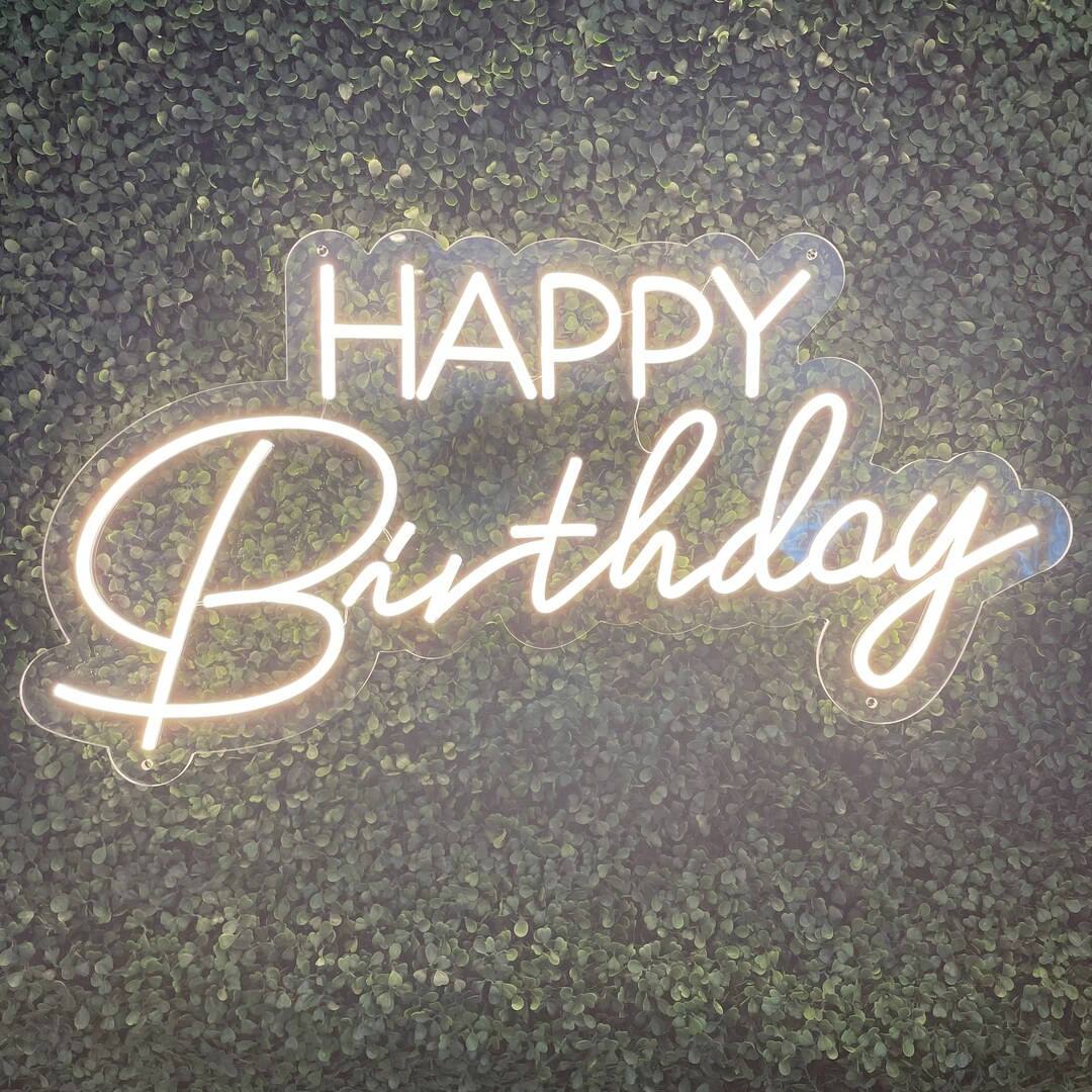 Happy Birthday Neon Sign - Mixed Fonts - Etsy