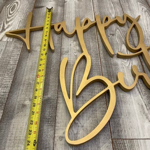Happy Birthday Wood Sign - Gold - Etsy
