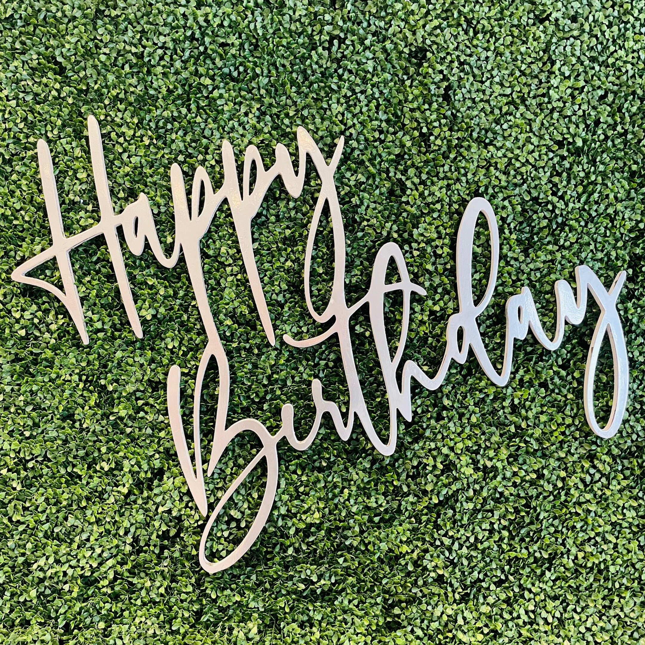 Happy Birthday Wood Sign Silver - Etsy