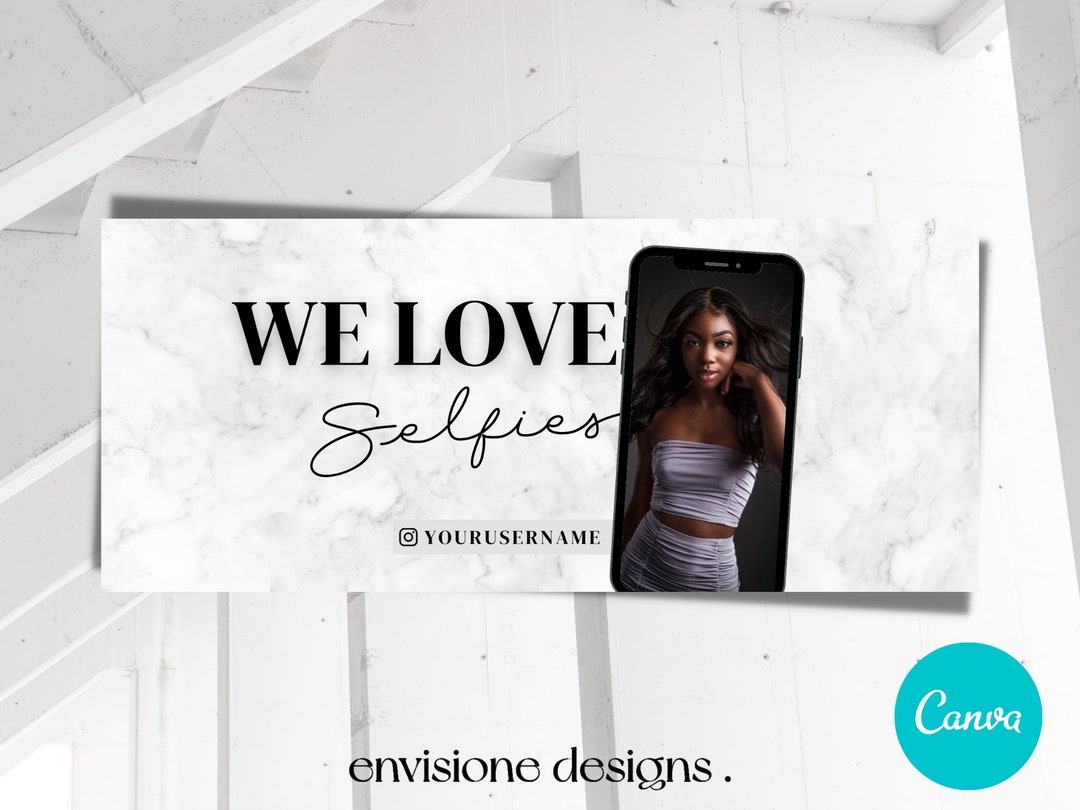 Tag Us in Your Selfie Pre-made Website Banner, Website Banner, Shopify ...