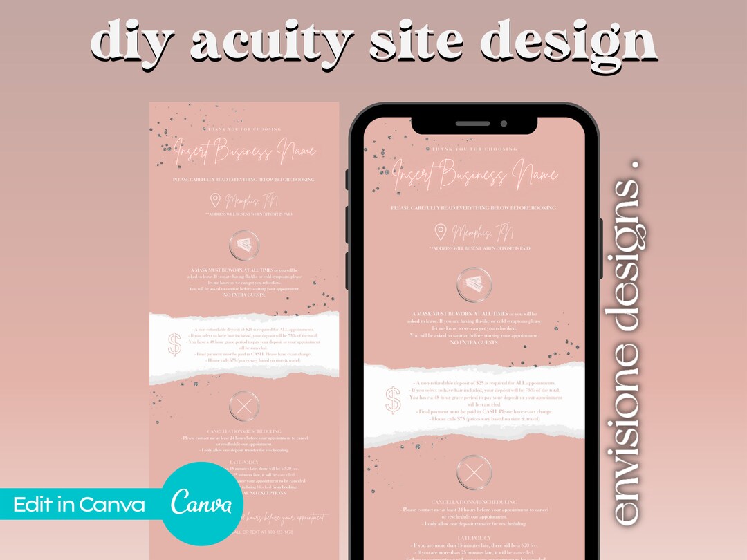 DIY Acuity Site Design, Custom Acuity Website, Booking Site, Book Now ...