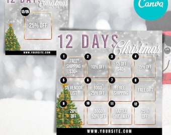 12 Days of Christmas Flyer | Etsy